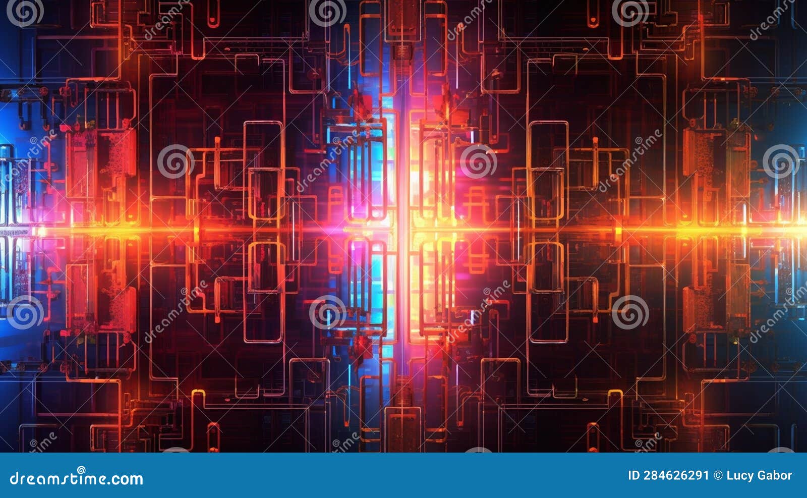 Colorful Wall Circuit Texture Image. 3D Effect Stock Illustration ...