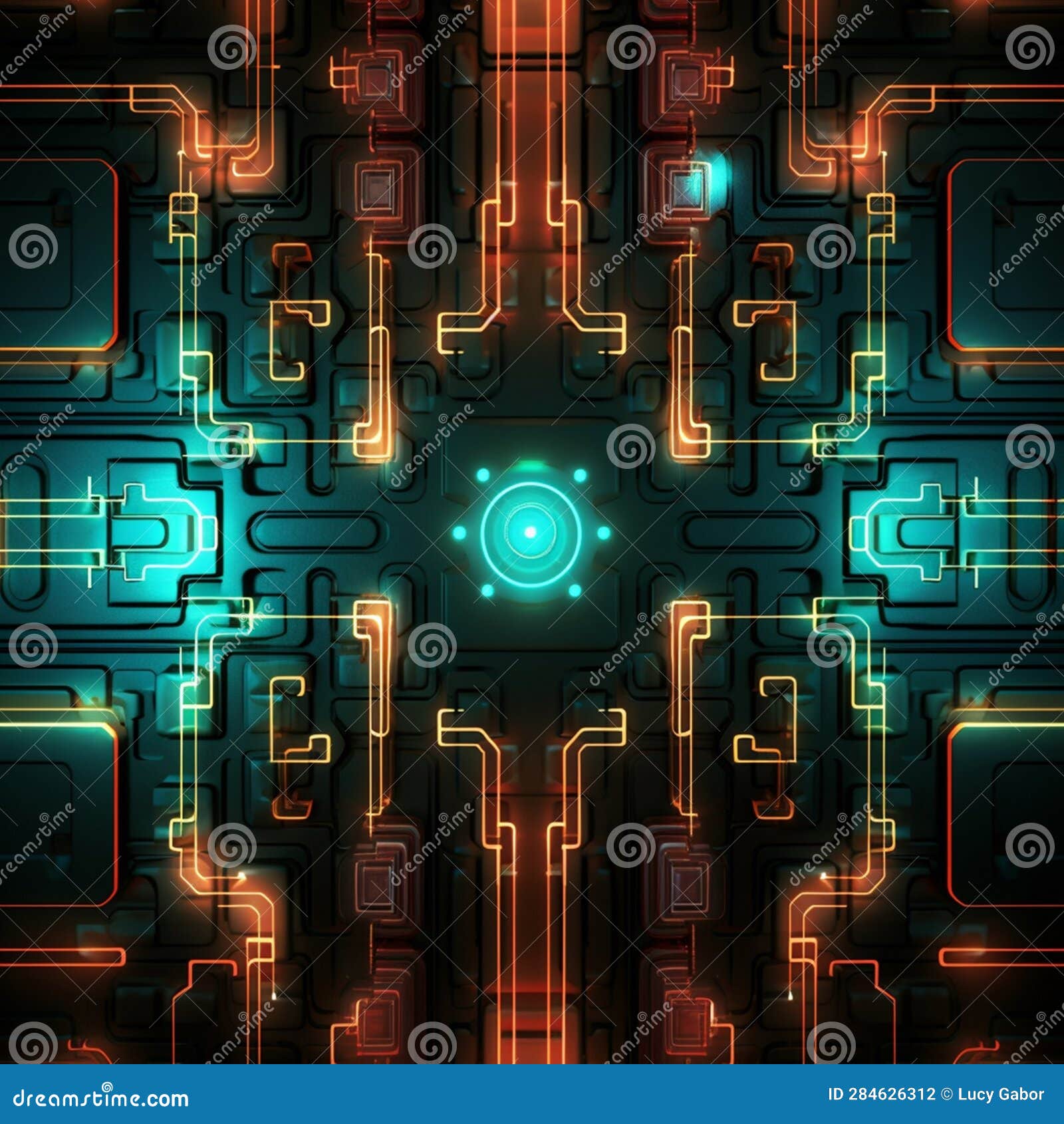 Colorful Wall Circuit Texture Image. 3D Effect Stock Illustration ...