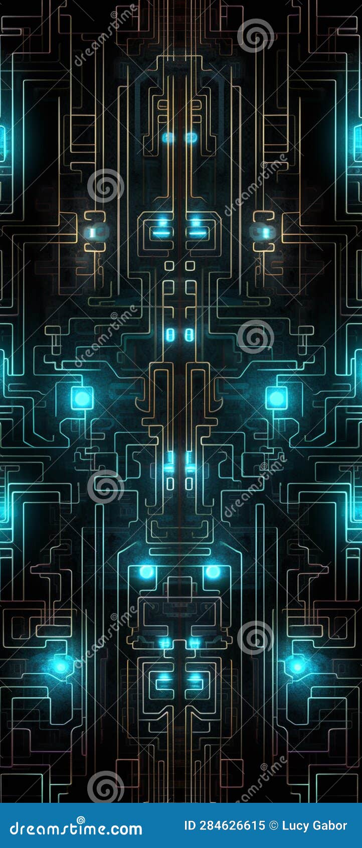 Colorful Wall Circuit Texture Image. 3D Effect Stock Illustration ...