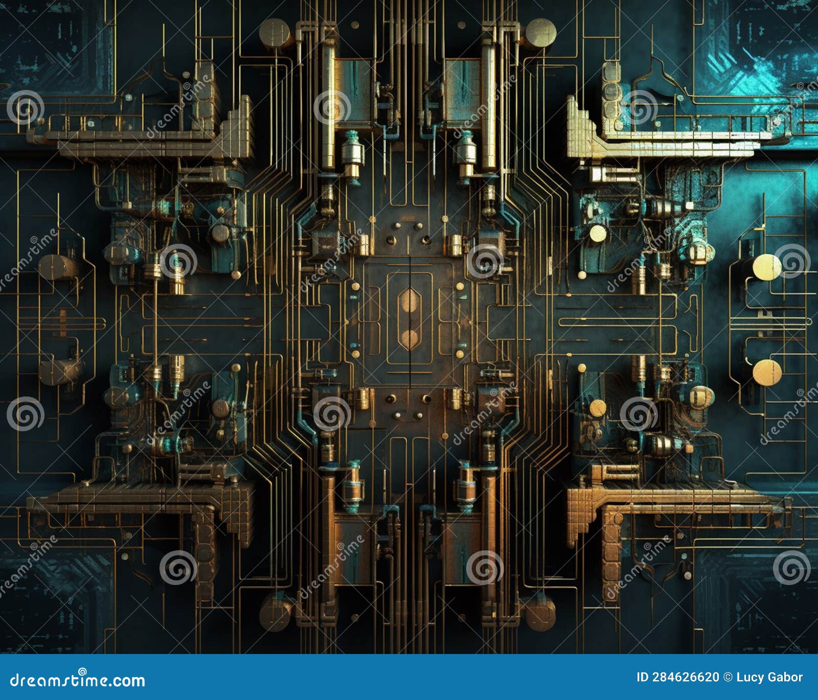 Colorful Wall Circuit Texture Image. 3D Effect Stock Illustration ...