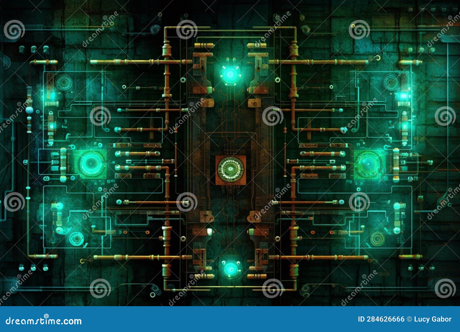 Colorful Wall Circuit Texture Image. 3D Effect Stock Illustration ...