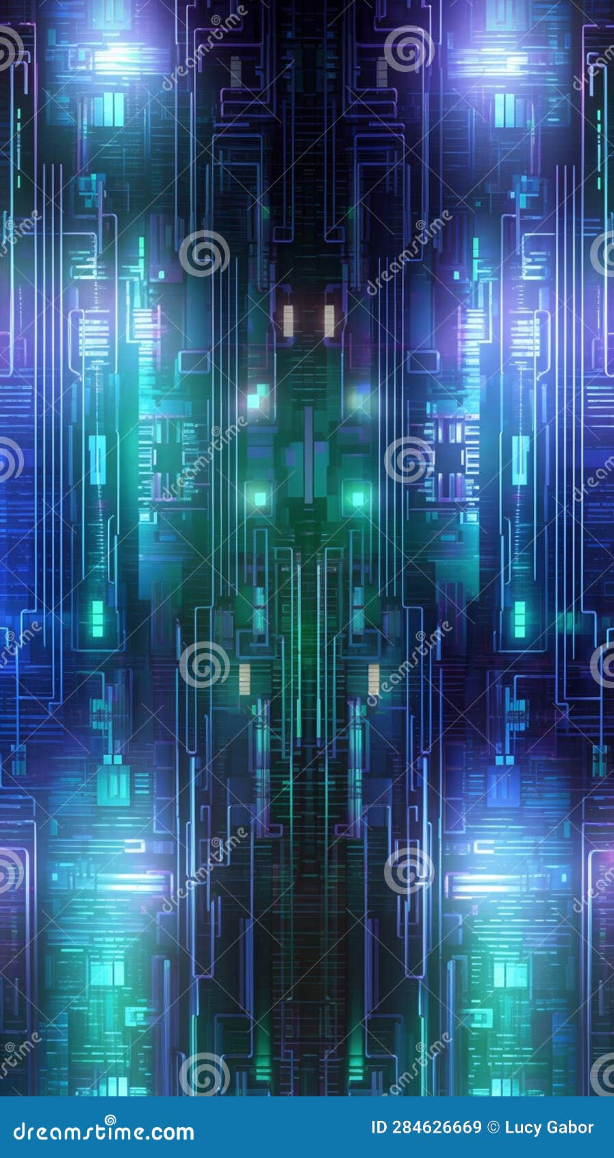 Colorful Wall Circuit Texture Image. 3D Effect Stock Illustration ...