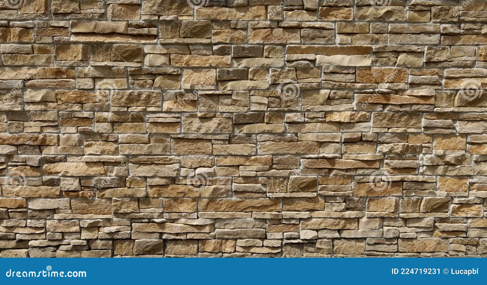 Wall Cladding in Brown Natural Stone Made from Bricks of Irregular ...