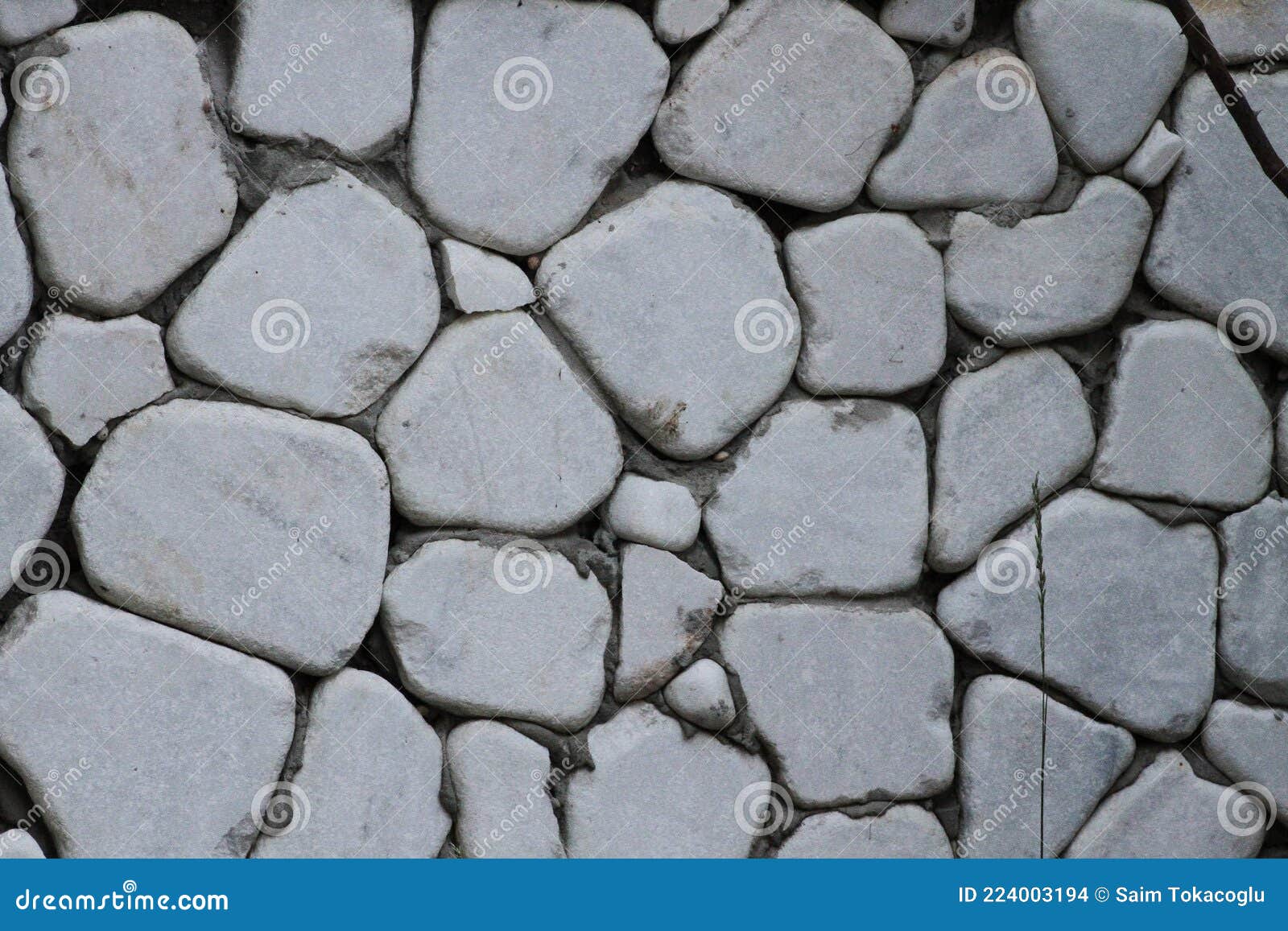 Wall Made Using White, Rounded White Stones. Stock Photo - Image of ...