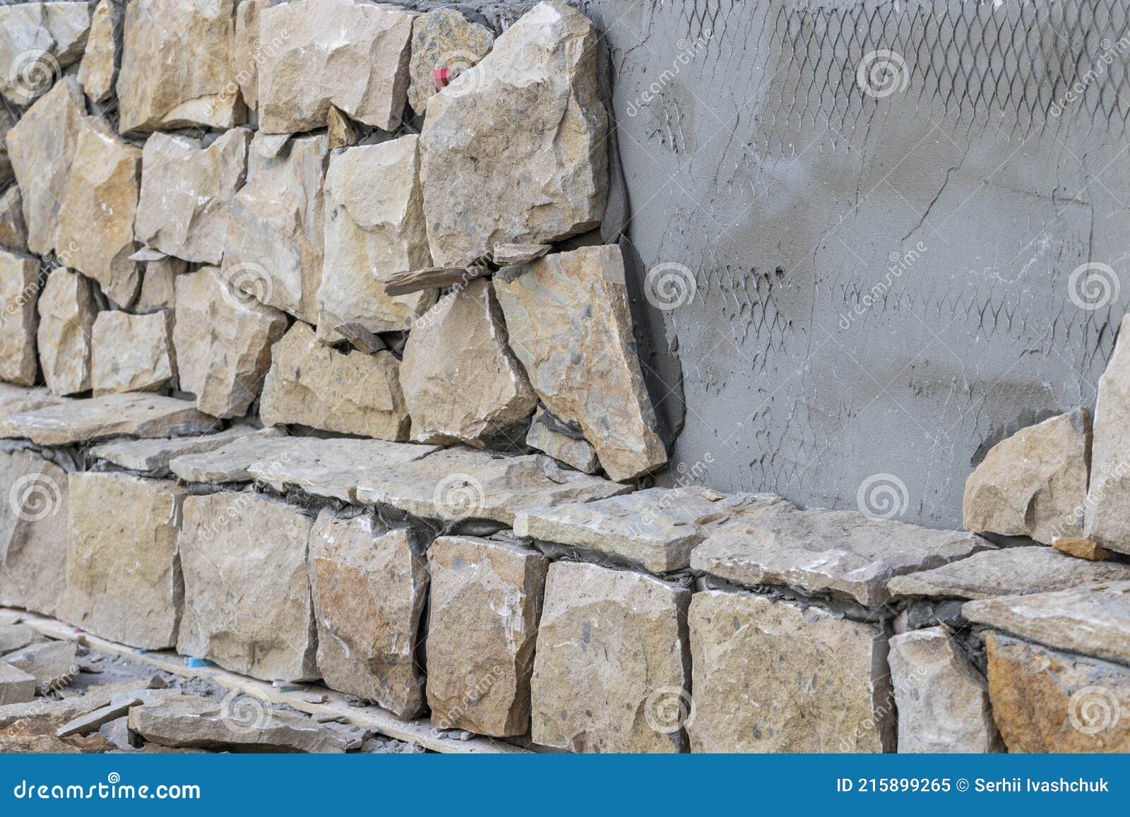 Wall Cladding with Natural Decorative Stones. Stock Image - Image of ...