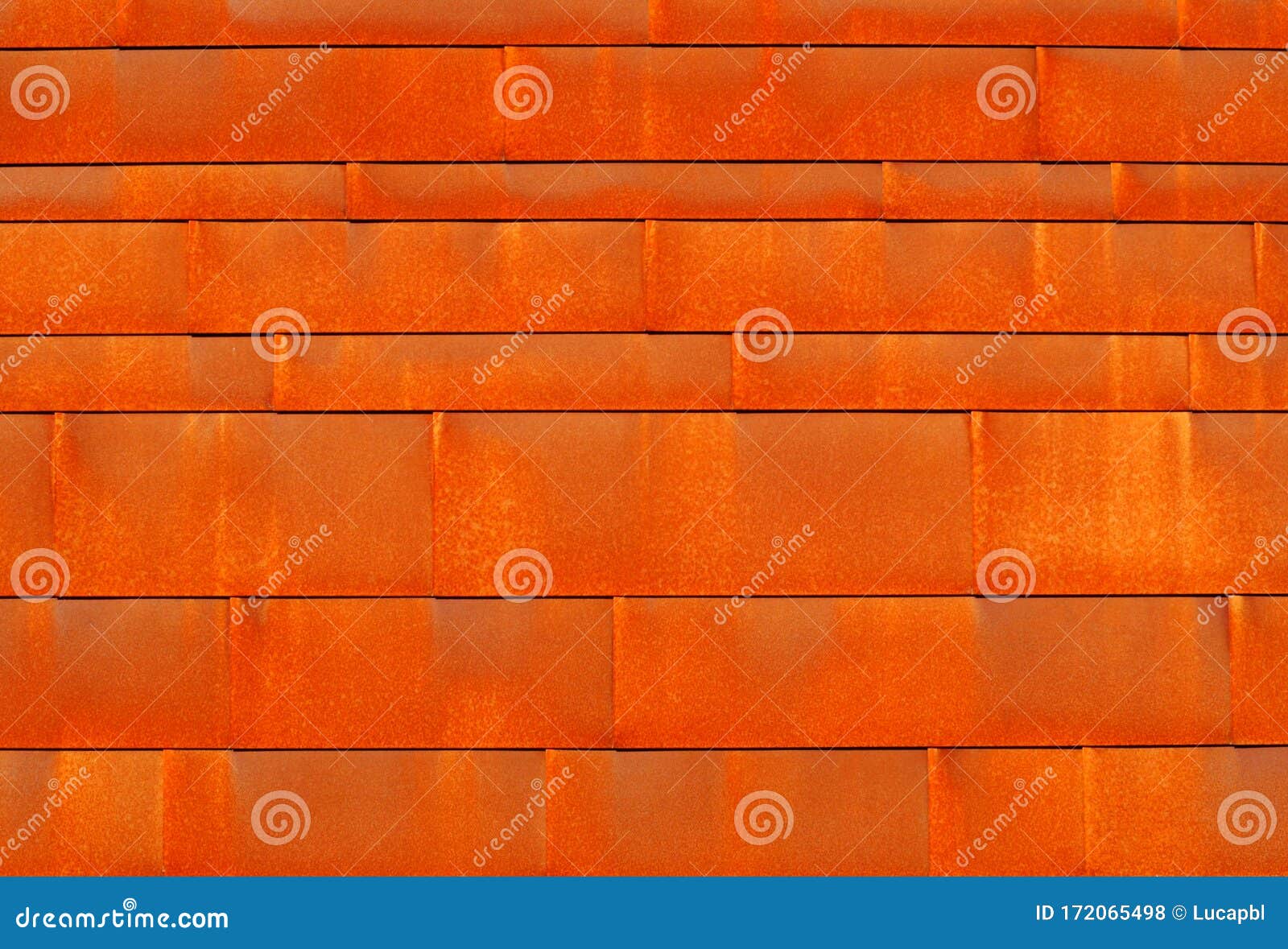 Wall Cladding Panels Made of Rusted Corten Steel. Stock Photo - Image ...