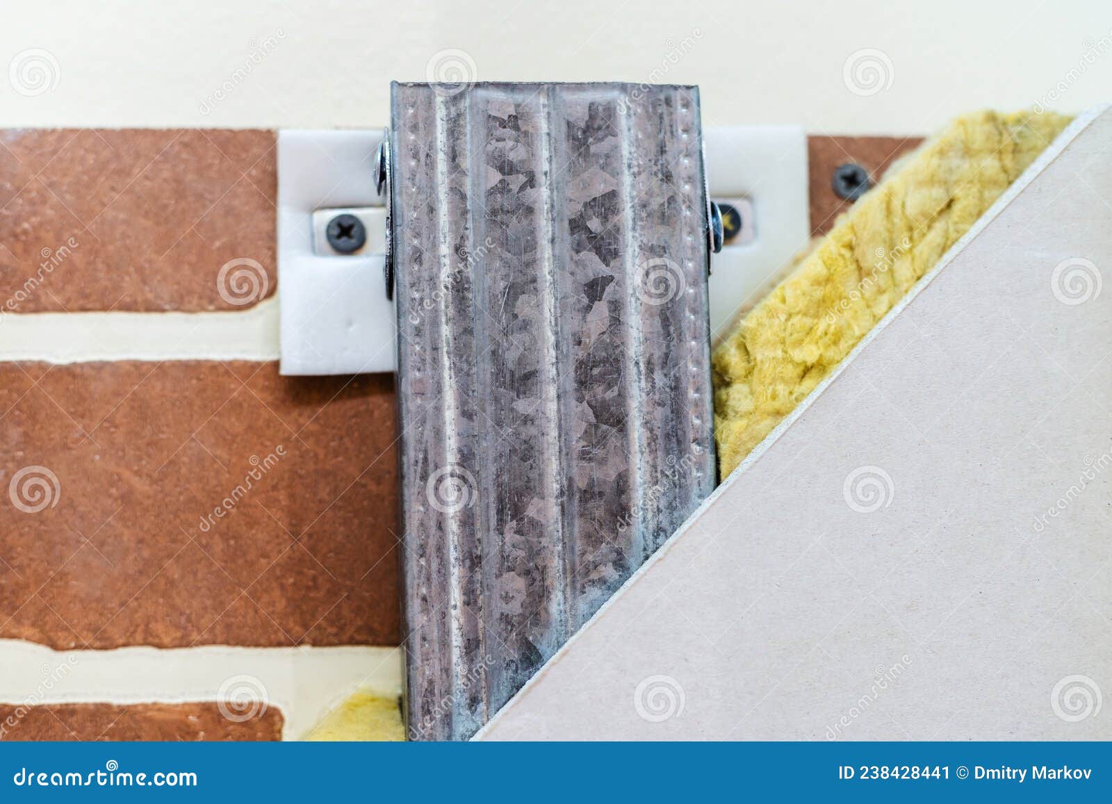 Wall Cladding with Plasterboard. Installation of a Metal Profile and ...