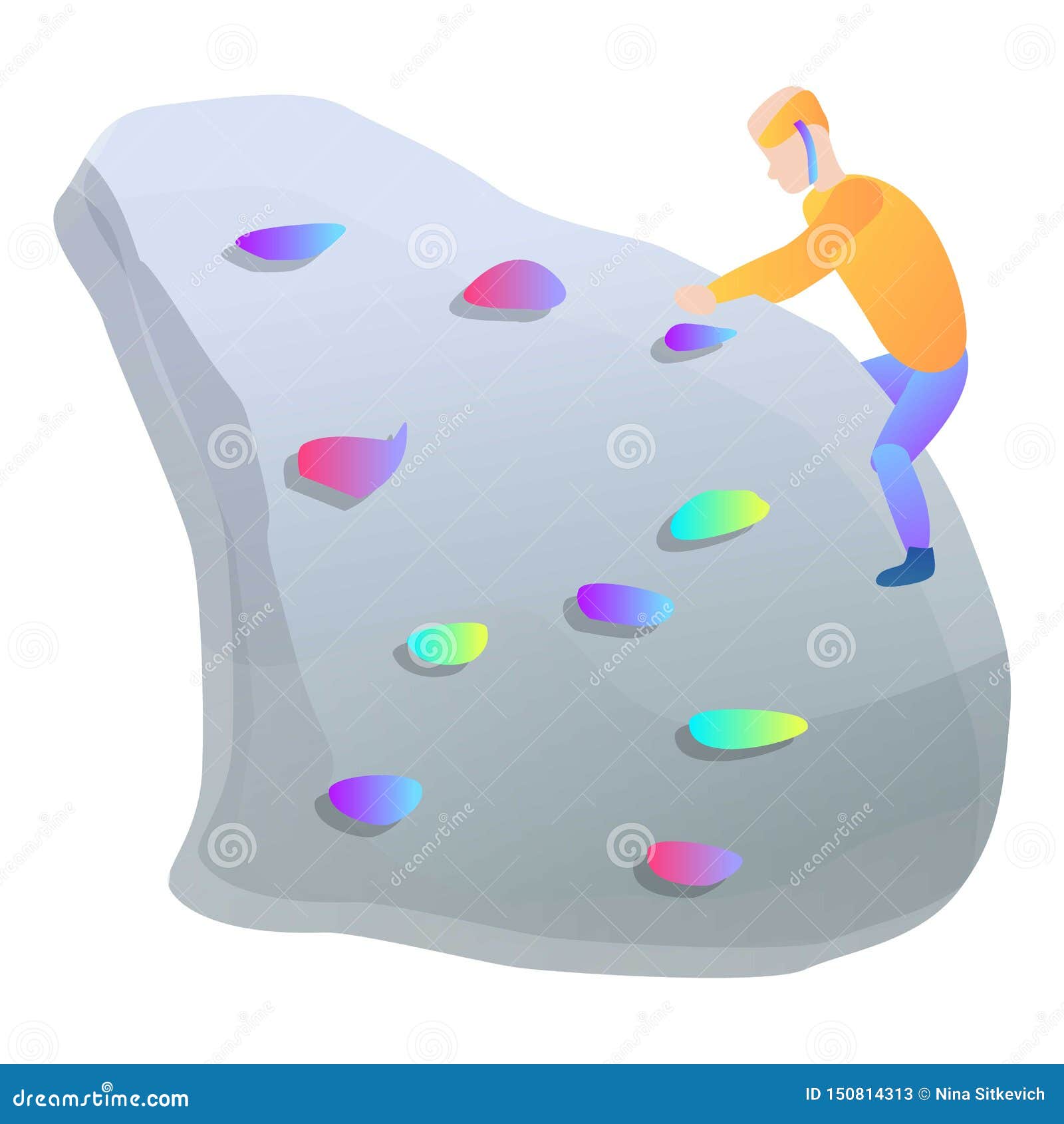 Wall Climbing Icon, Cartoon Style Stock Vector - Illustration of ...