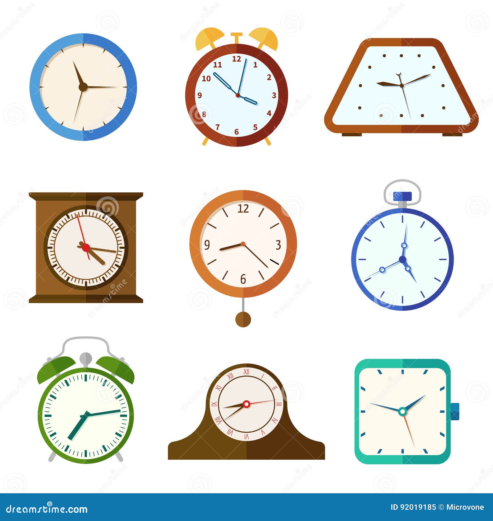 Clocks Time Hours Arrow Symbol Clipart Cartoon Vector | CartoonDealer ...