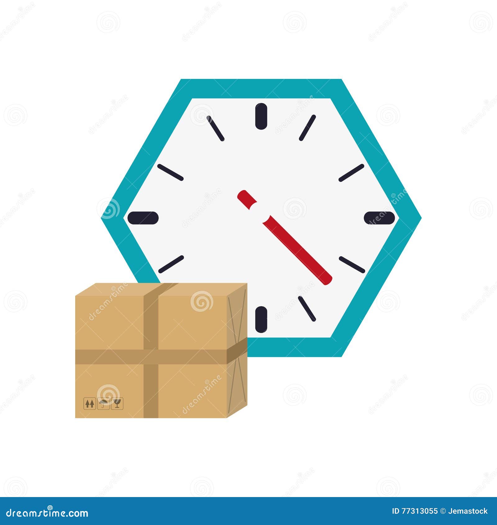 Wall clock and box icon stock vector. Illustration of simple - 77313055