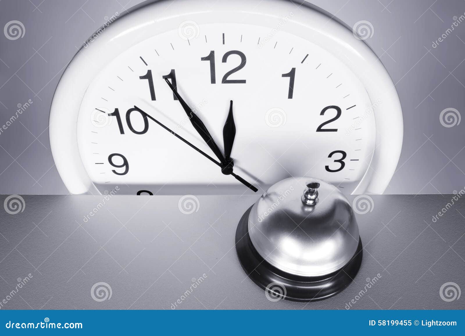 Wall Clock and Call Bell stock image. Image of dark, schedule - 58199455