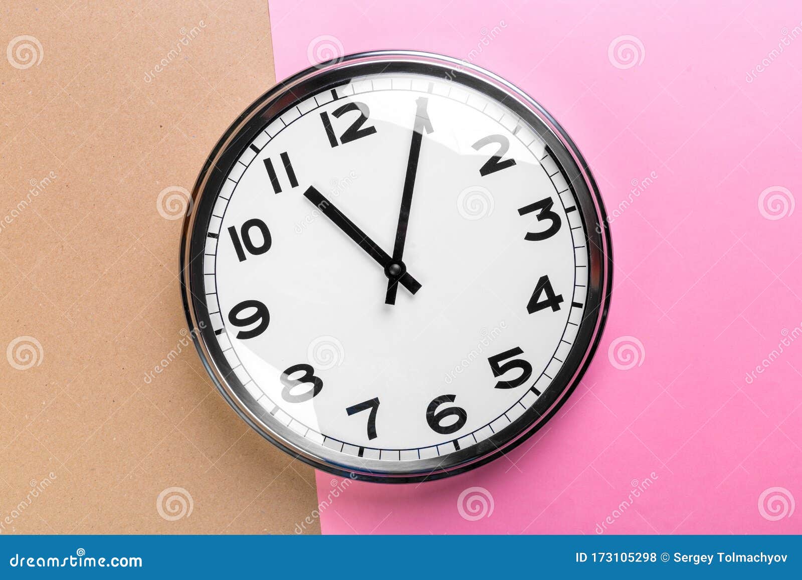 Wall Clock on Color Background. Creative Photo Stock Photo - Image of ...