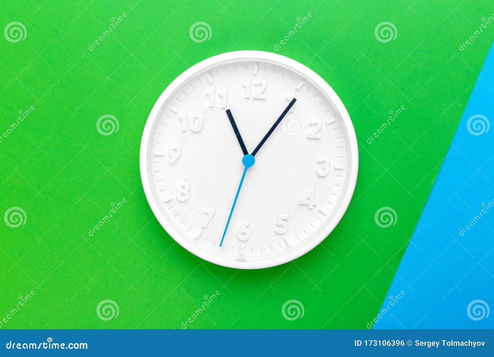 Wall Clock on Color Background. Creative Photo Stock Photo - Image of ...