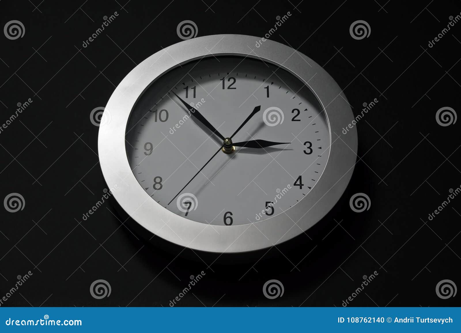 Wall Clock, Dial with Arrows, Soon Three Hours. Oval Stock Photo ...