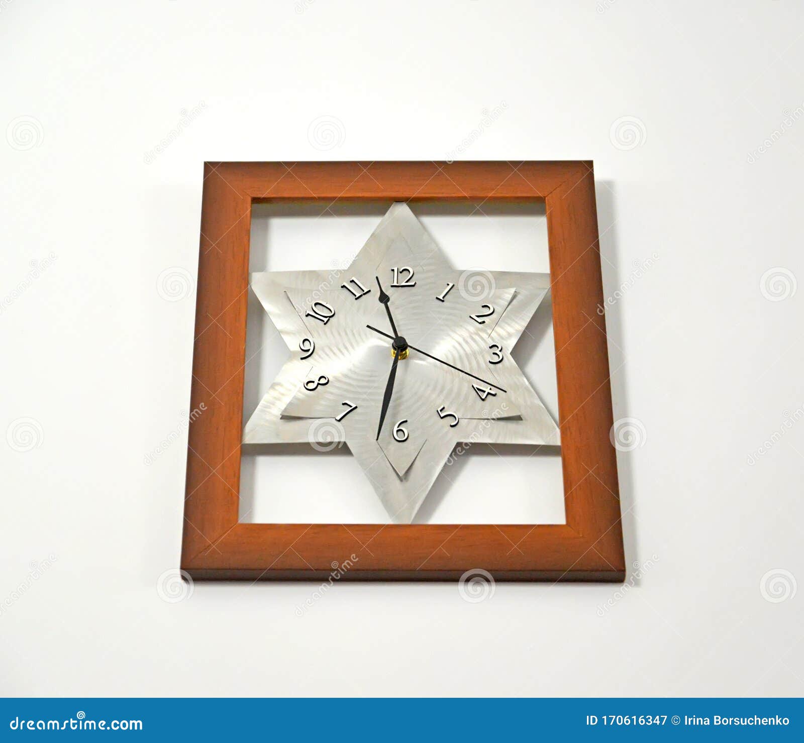 Wall Clock with Dial Shaped Like David `s Star Stock Illustration ...