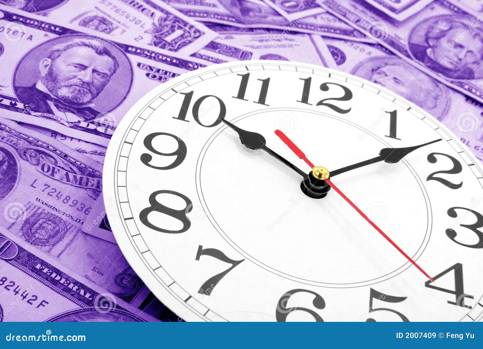 Wall clock and dollars stock image. Image of currency - 2007409