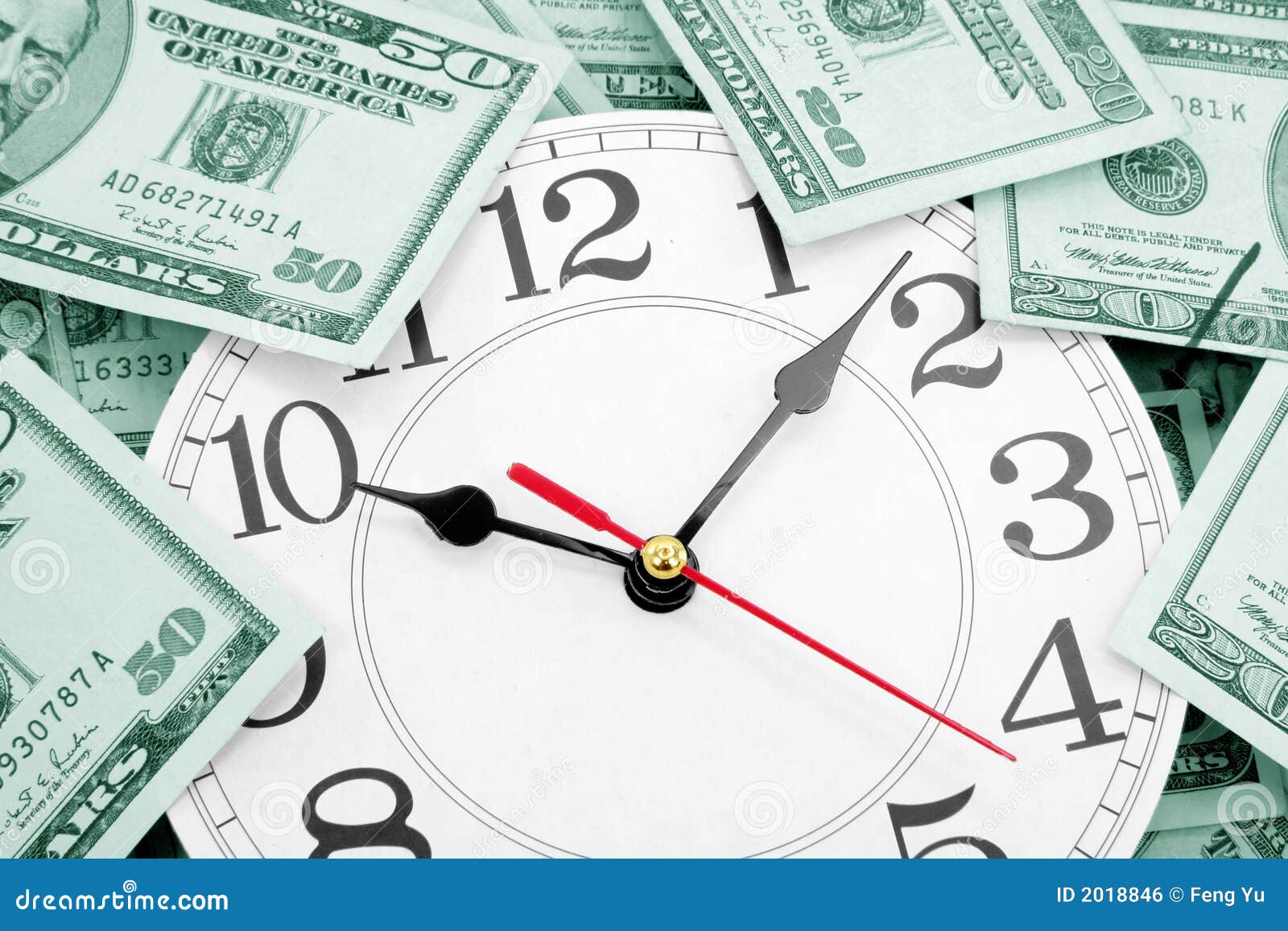 Wall clock and dollars stock photo. Image of currency - 2018846