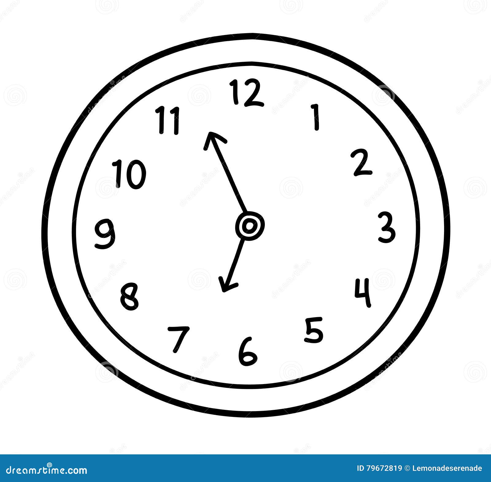 Wall Clock Doodle stock vector. Illustration of alarm - 79672819