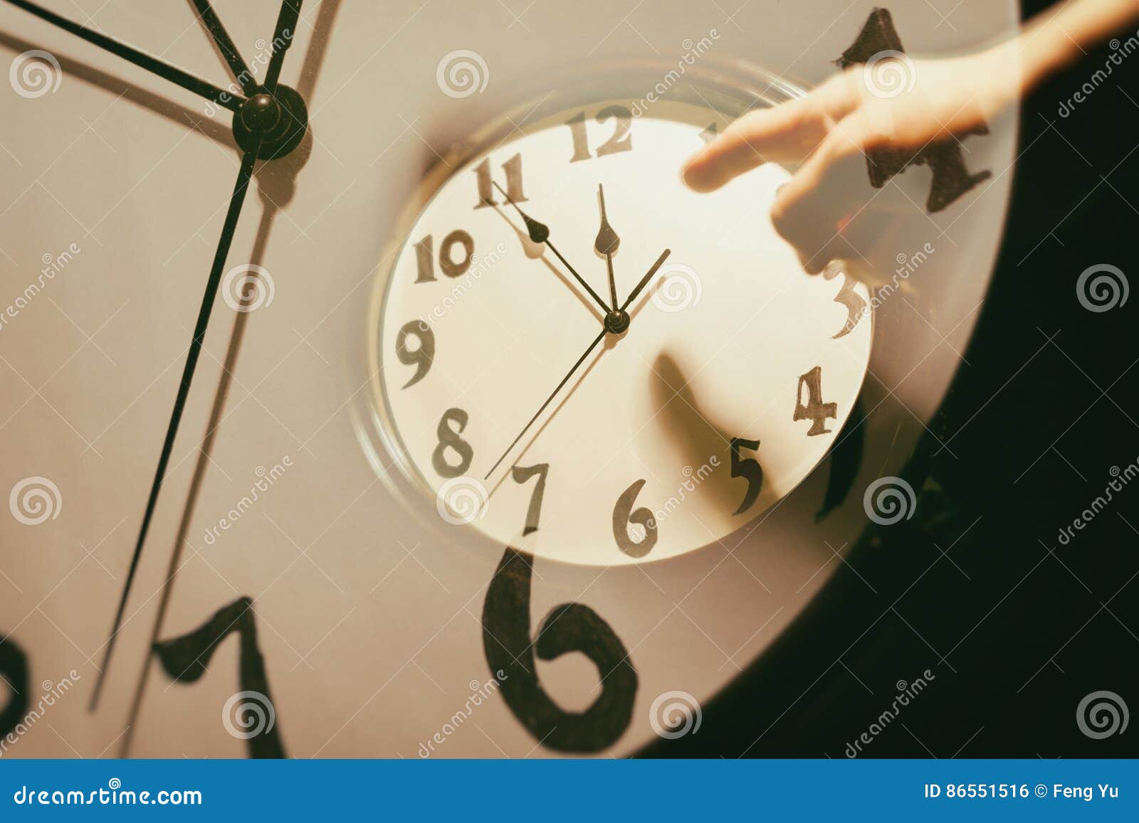 Wall clock face stock photo. Image of concept, finger - 86551516