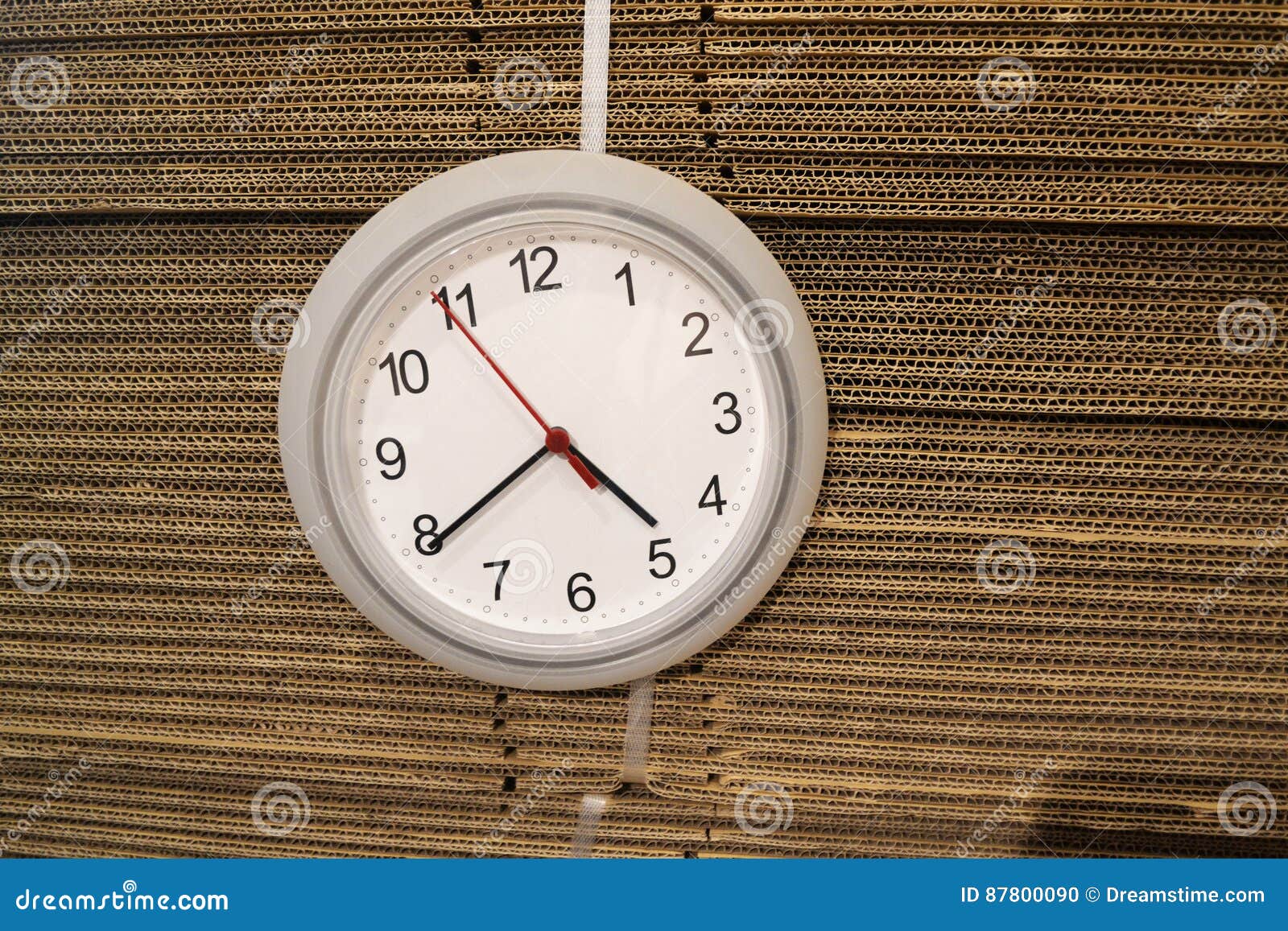 Wall Clock Hanging on the Carton Boxes Stock Photo - Image of package ...