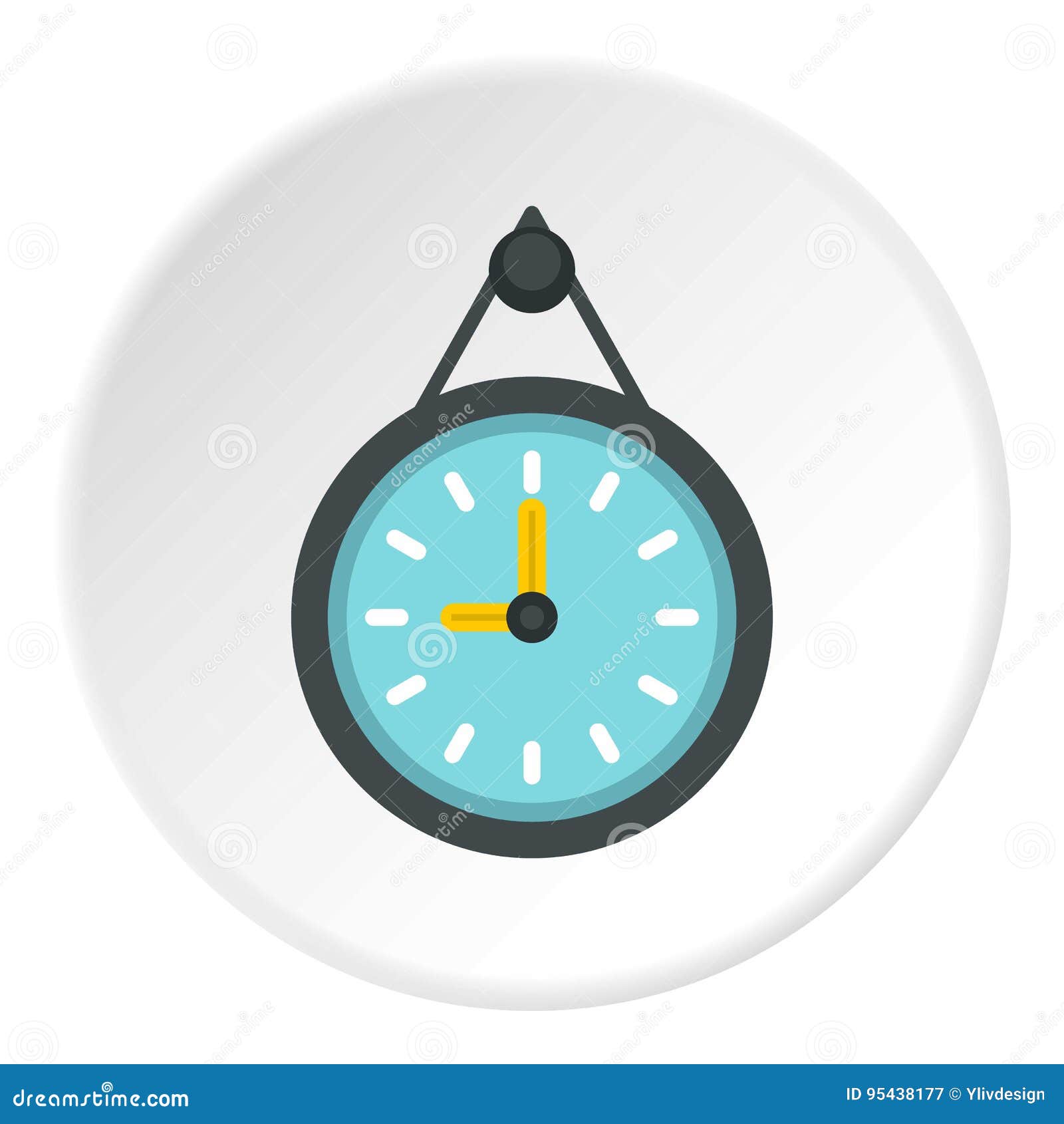 Wall clock icon circle stock vector. Illustration of countdown - 95438177