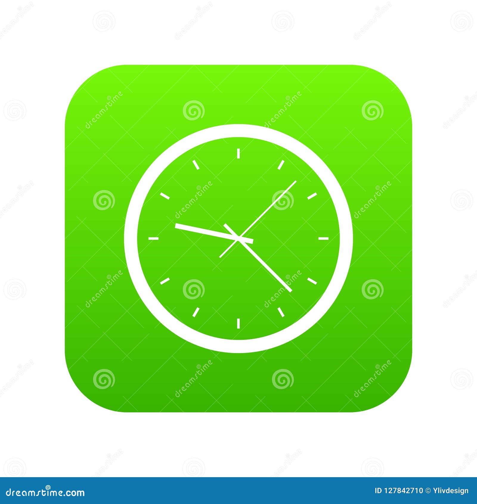Wall Clock Icon Digital Green Stock Vector - Illustration of home ...