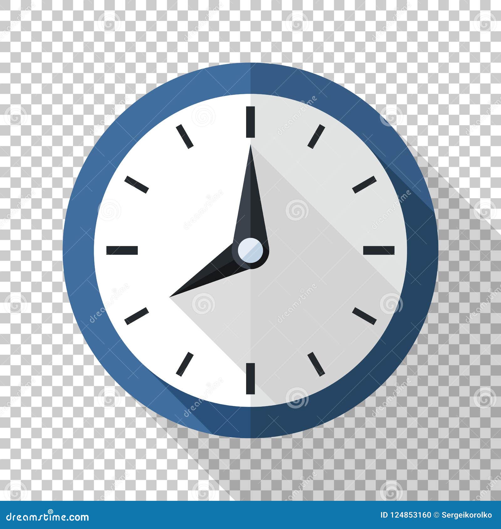 Wall Clock Icon in Flat Style on Transparent Background Stock Vector ...