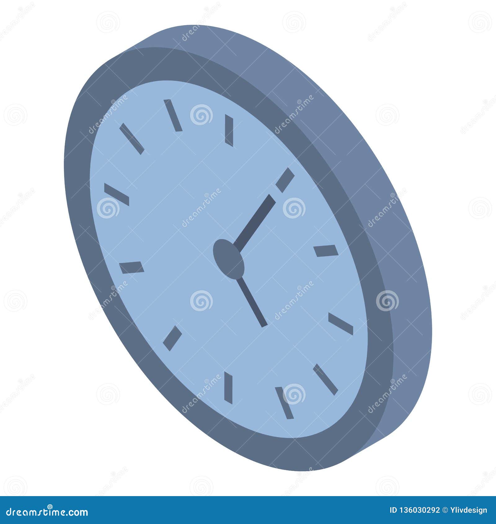 Wall Clock Icon, Isometric Style Stock Vector - Illustration of alarm ...