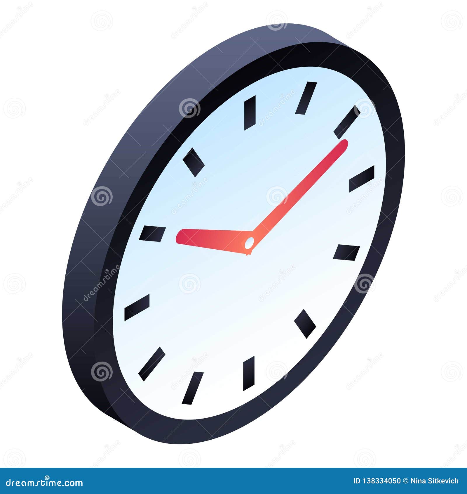 Wall Clock Icon, Isometric Style Stock Vector - Illustration of ...