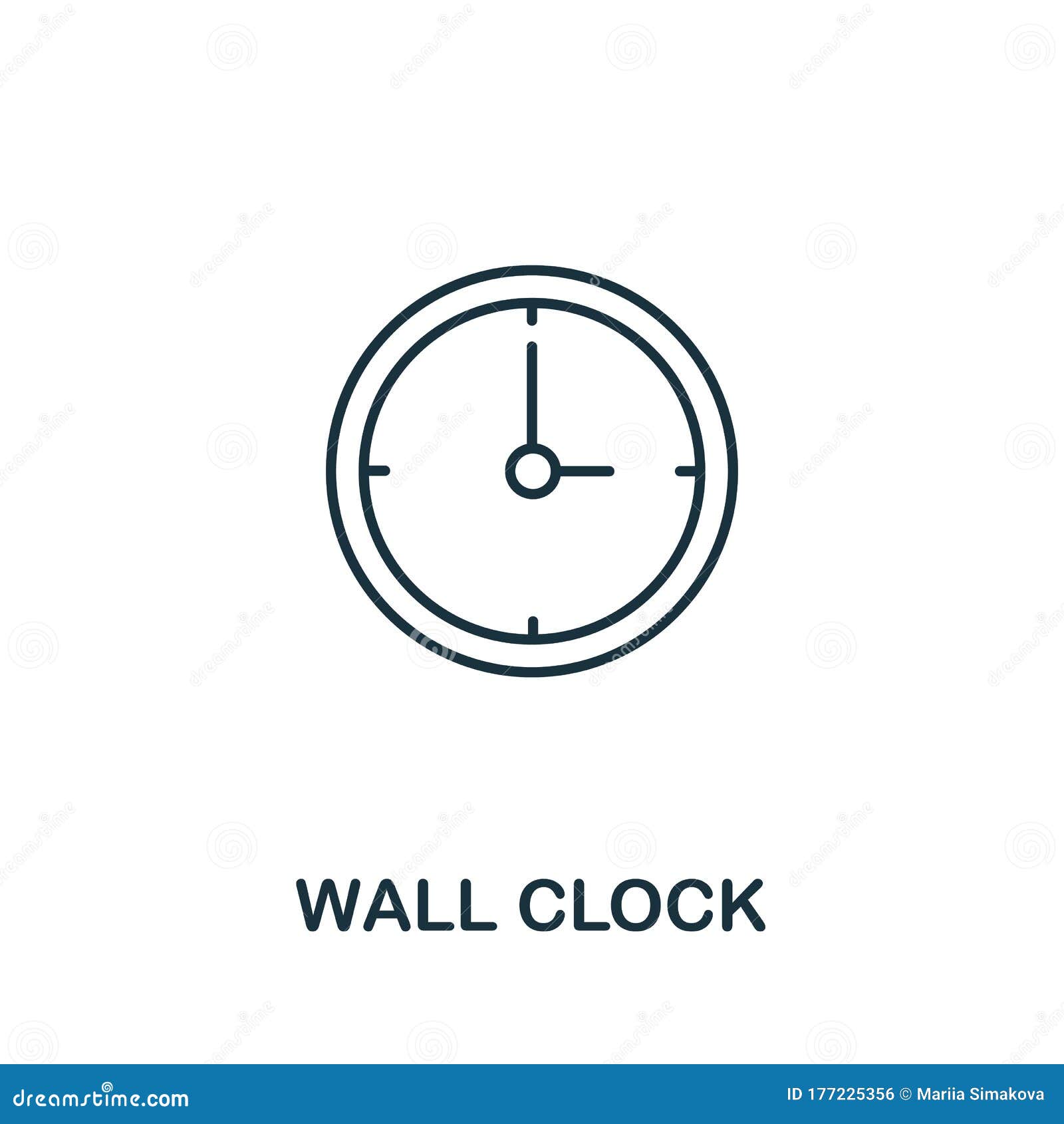 Wall Clock Icon from Office Tools Collection. Simple Line Wall Clock ...