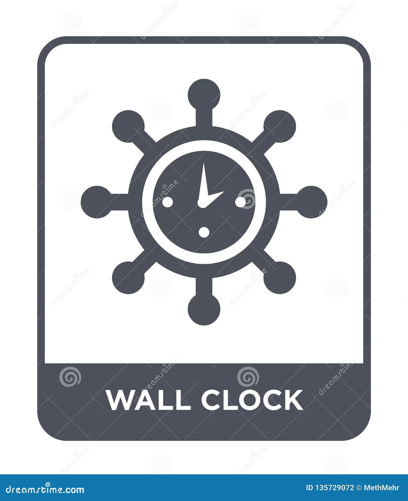Wall Clock Icon in Trendy Design Style. Wall Clock Icon Isolated on ...