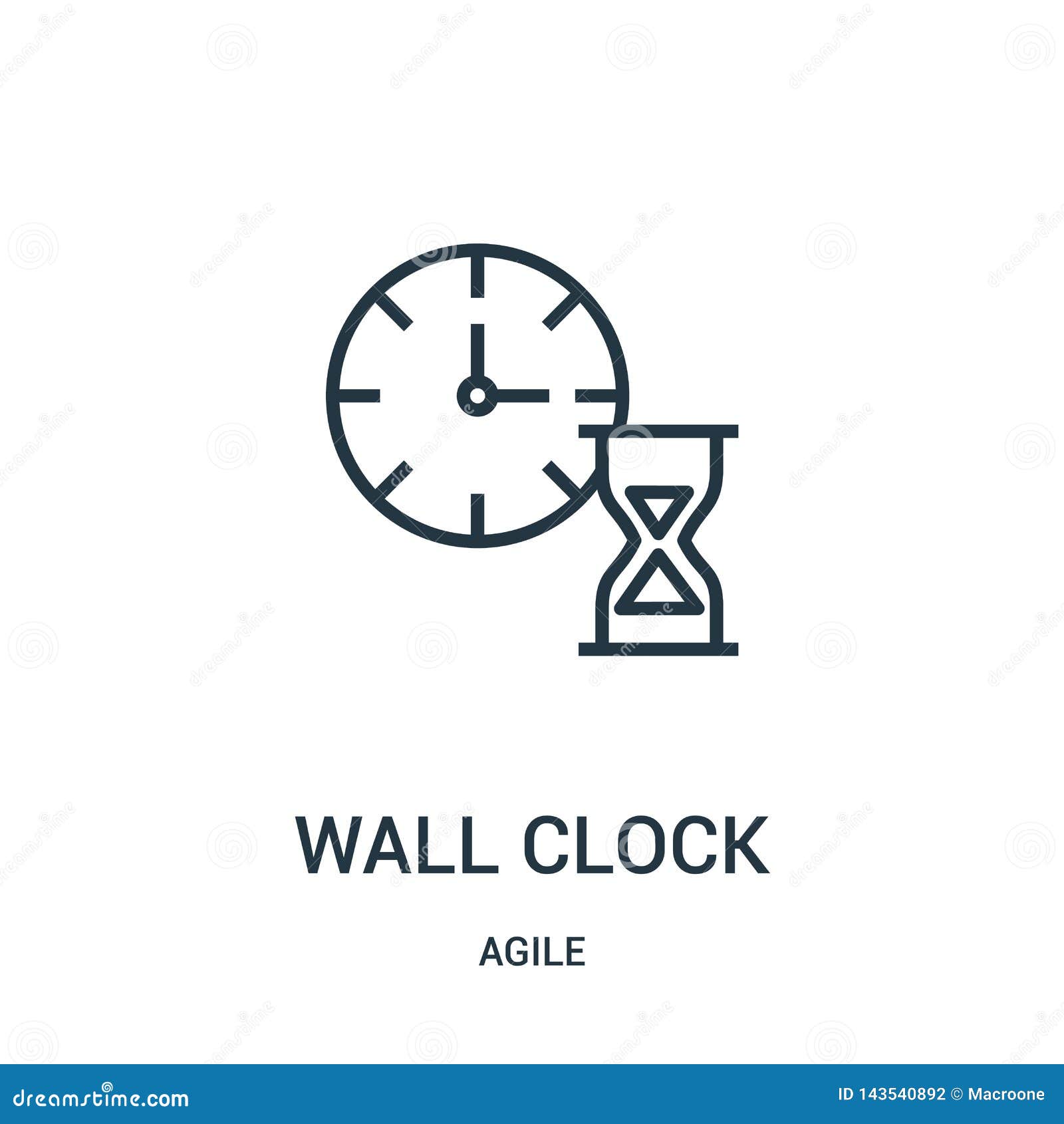 Wall Clock Icon Vector from Agile Collection. Thin Line Wall Clock ...