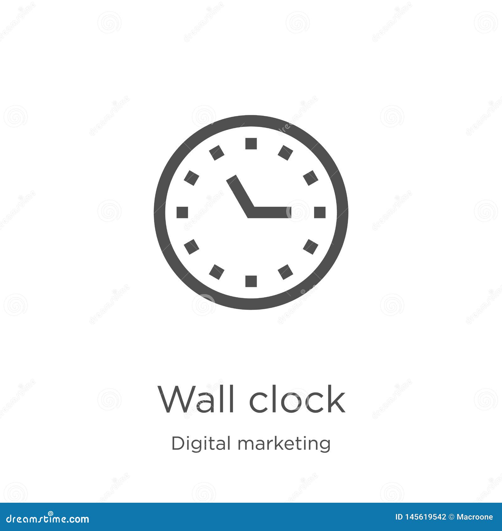 Wall Clock Icon Vector from Digital Marketing Collection. Thin Line ...