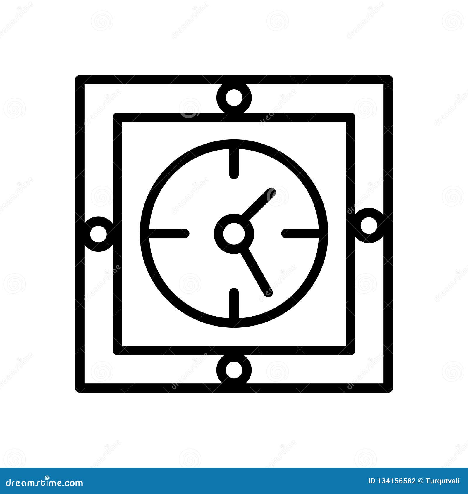 Wall Clock Icon Vector Isolated on White Background, Wall Clock Sign ...