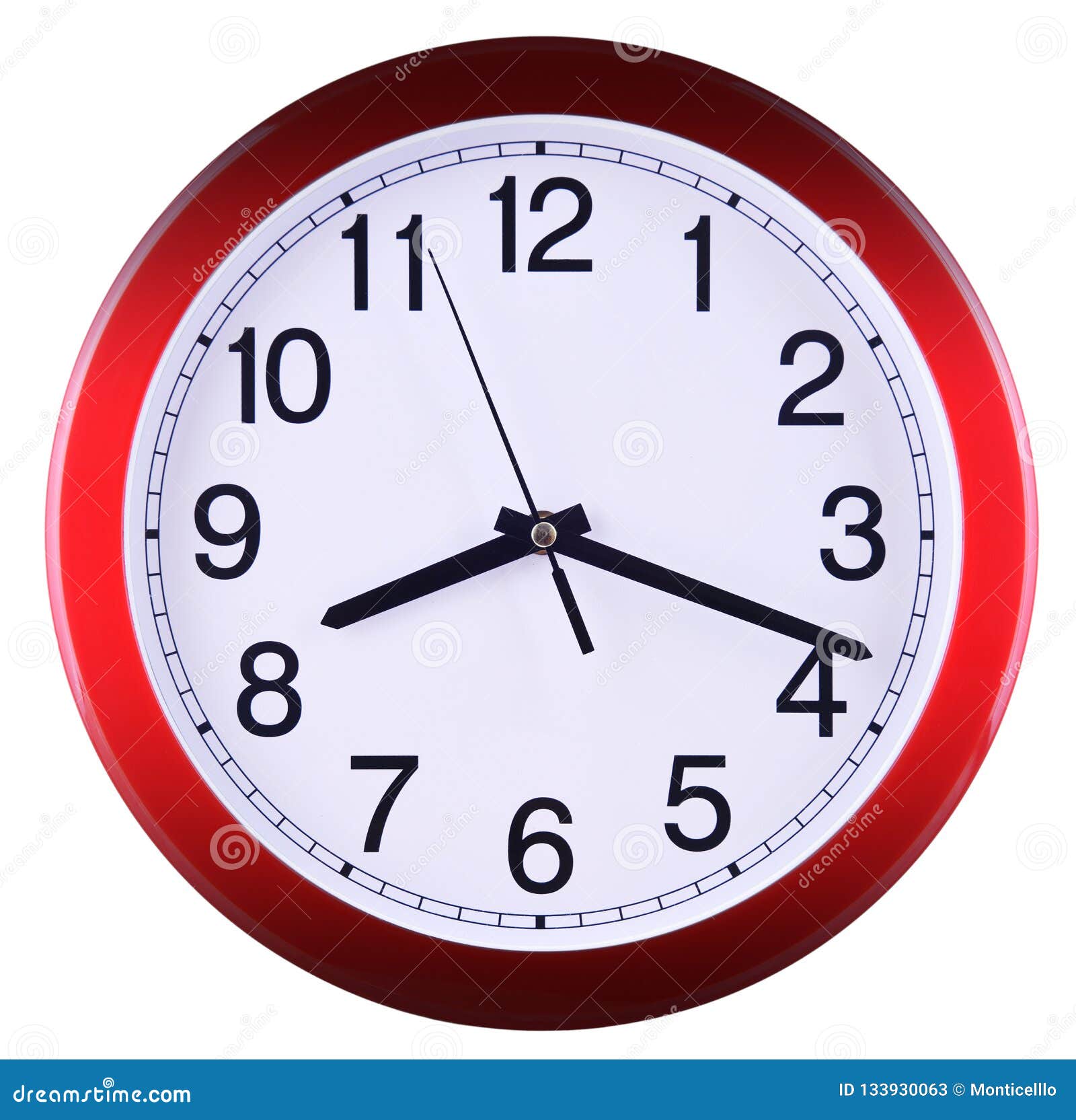Wall Clock Isolated on White Background Stock Image - Image of hour ...