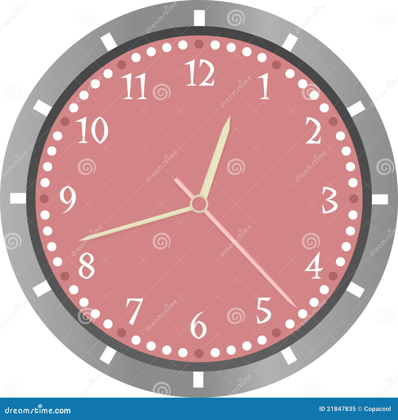 Wall Clock Isolated on White Background Stock Illustration ...