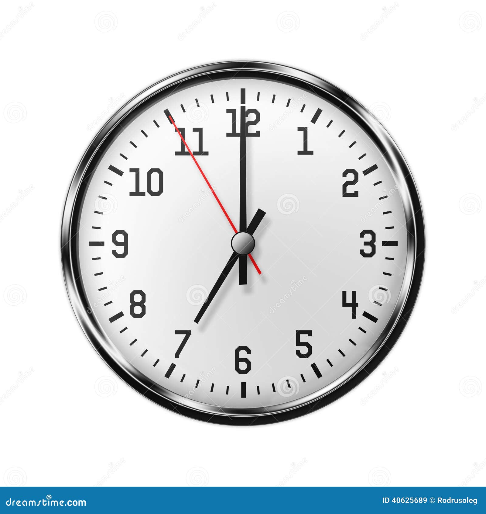 Wall Clock Isolated on White Background. Stock Illustration ...