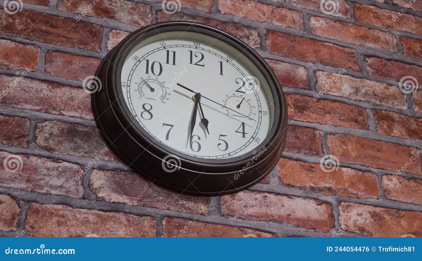 Wall Clock with a Light Dial. Retro Style Stock Photo - Image of hand ...