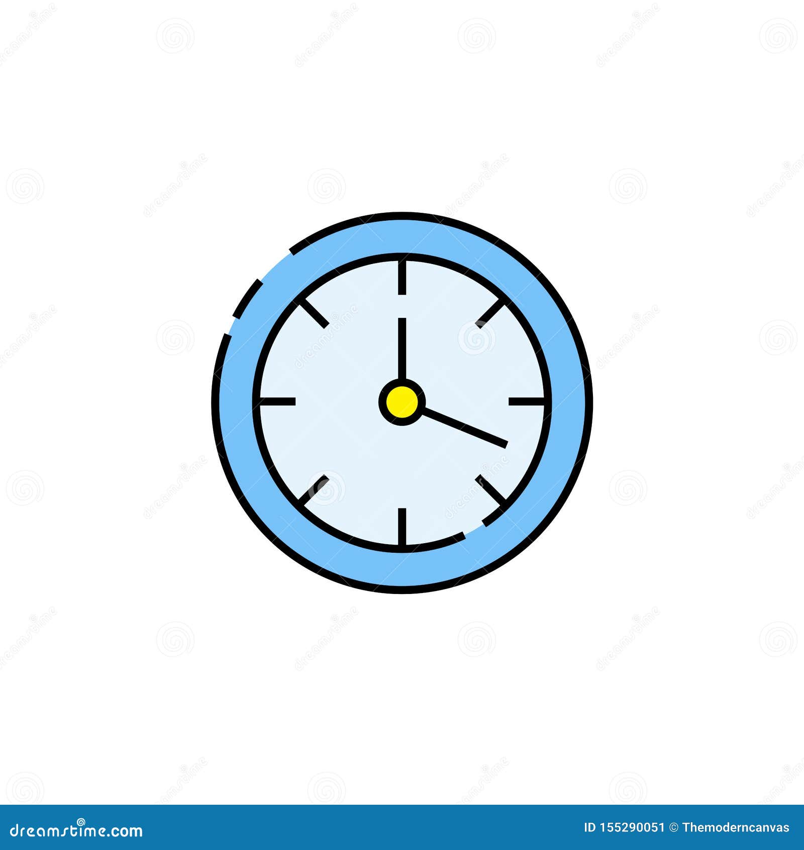 Wall clock line icon stock vector. Illustration of symbol - 155290051