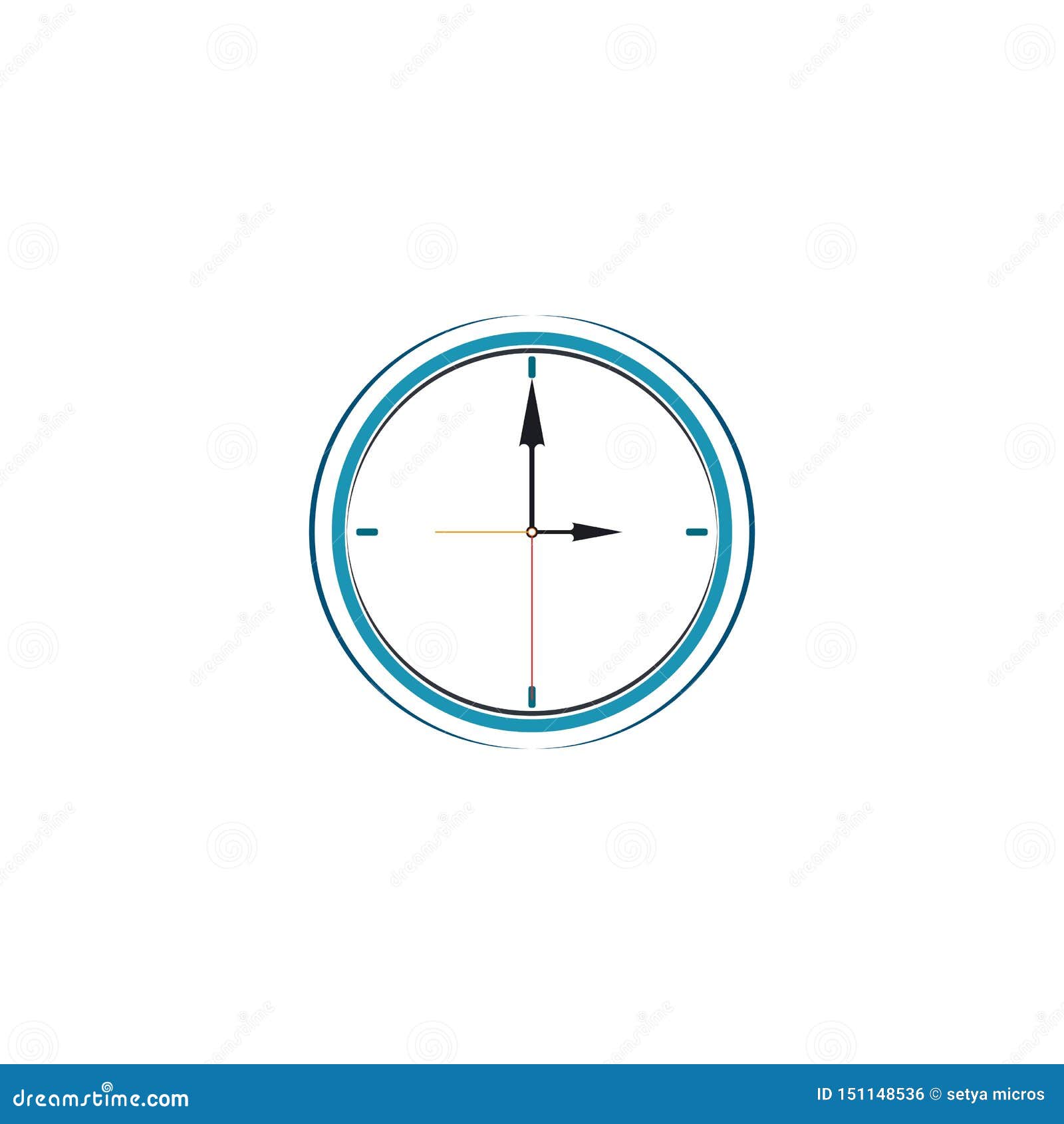 Wall Clock Logo Design Template Vector Stock Vector - Illustration of ...