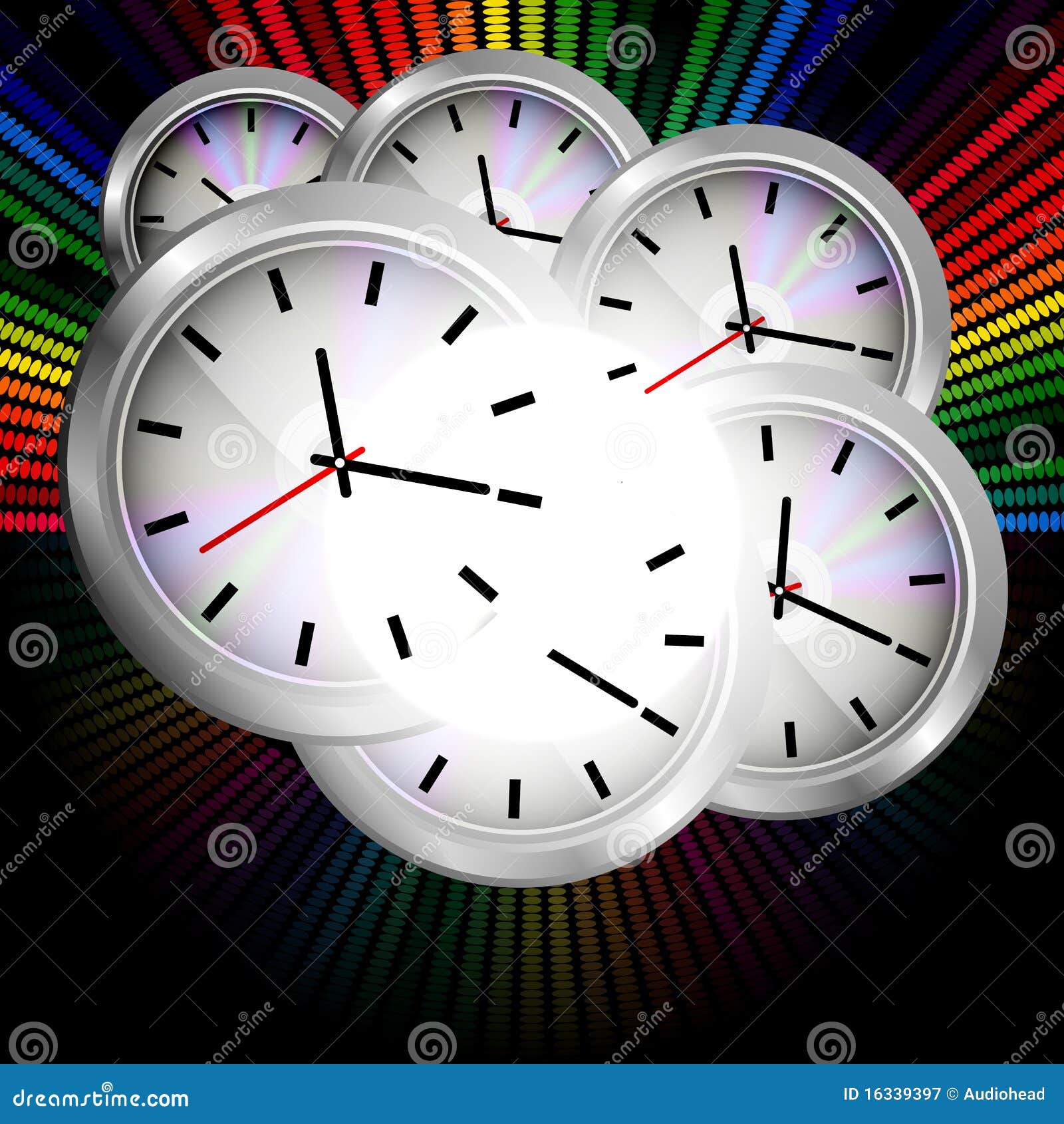 Wall Clock on Multicolor Background Stock Vector - Illustration of ...