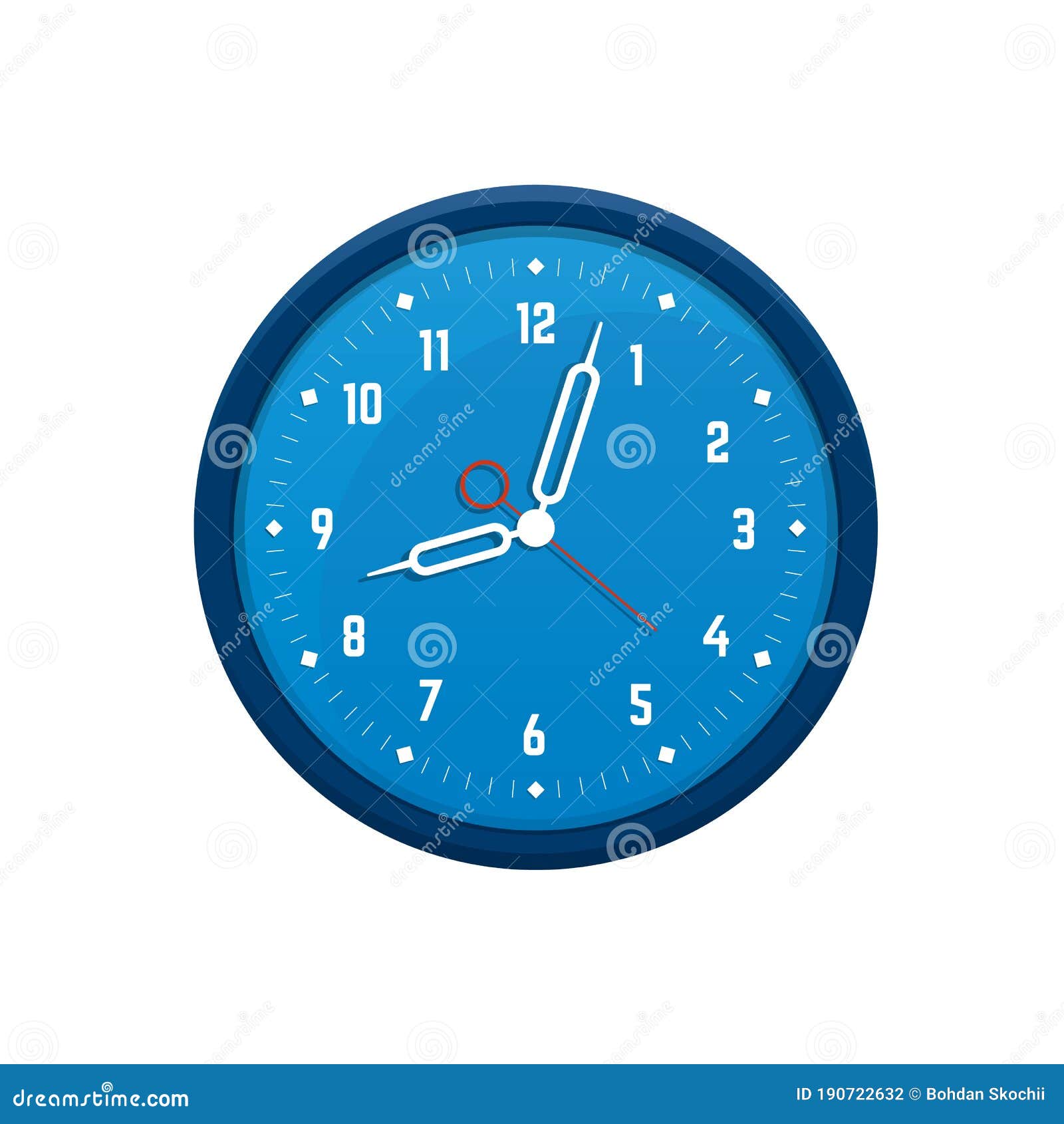 Wall Clock in Nautical Blue Colors. Vector Illustration Stock Vector ...