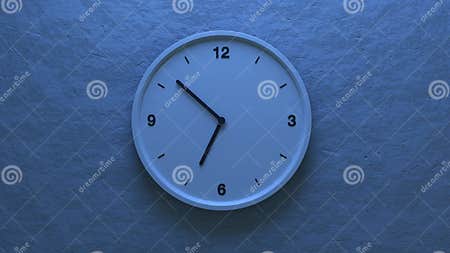 Wall Clock Night Time, 3d Render Stock Illustration - Illustration of ...