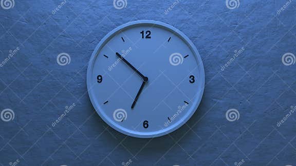 Wall Clock Night Time, 3d Render Stock Illustration - Illustration of ...