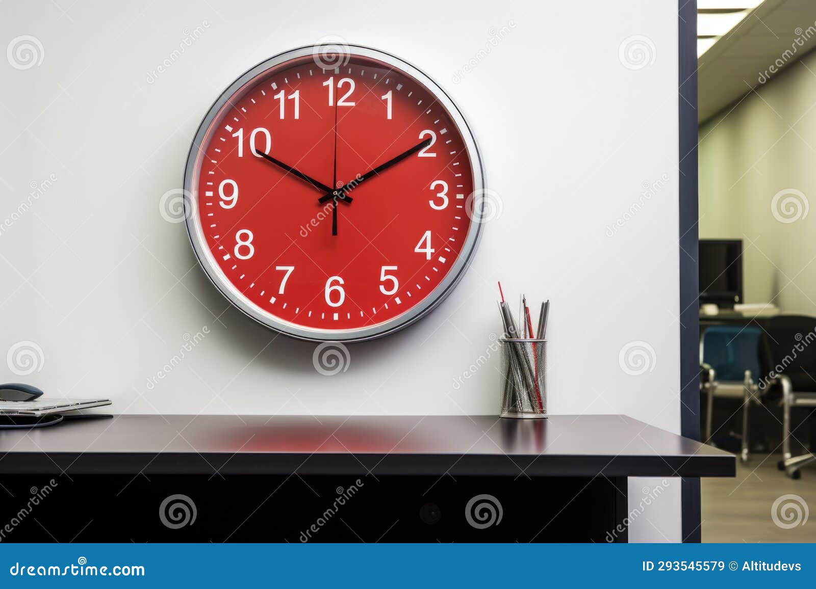 A Wall Clock in an Office Showing a Balanced Work Day Stock Image ...