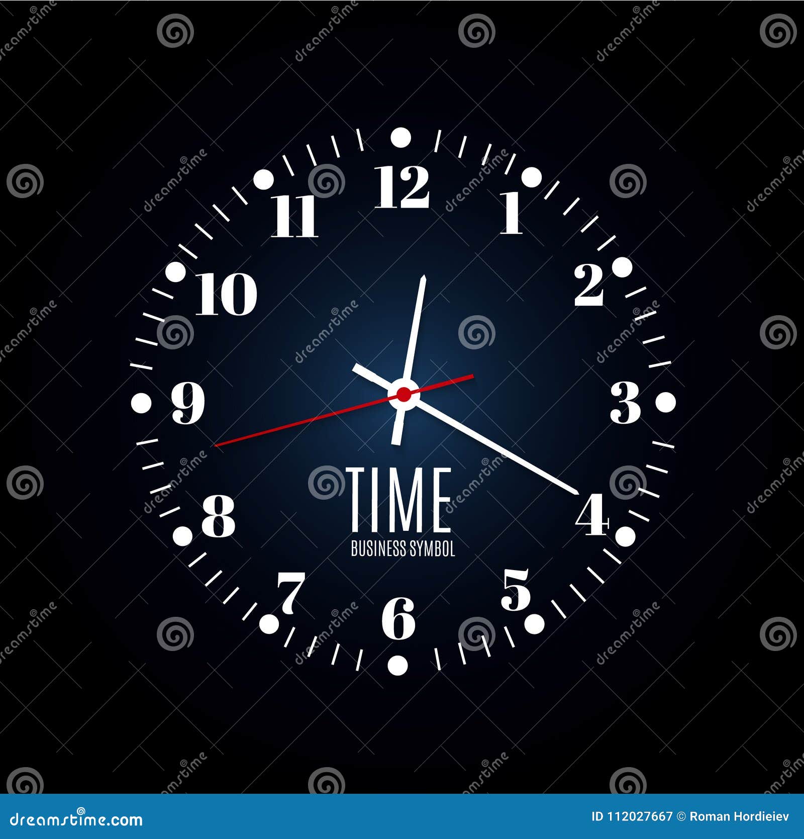 Wall Clock Office. Template Design In Vector Closeup. The Layout For ...