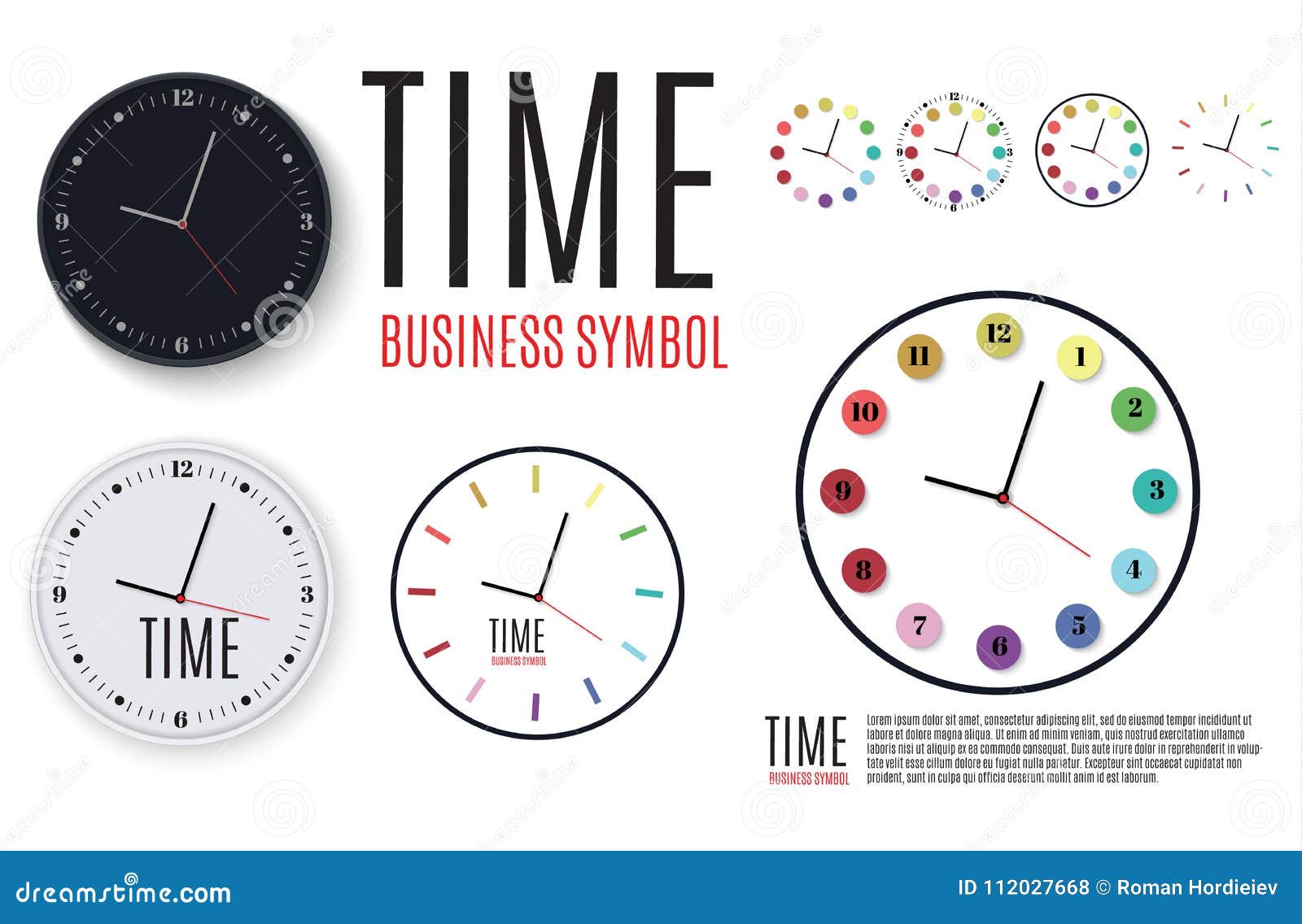 Wall Clock Office. Template Design in Vector Closeup. the Layout for ...