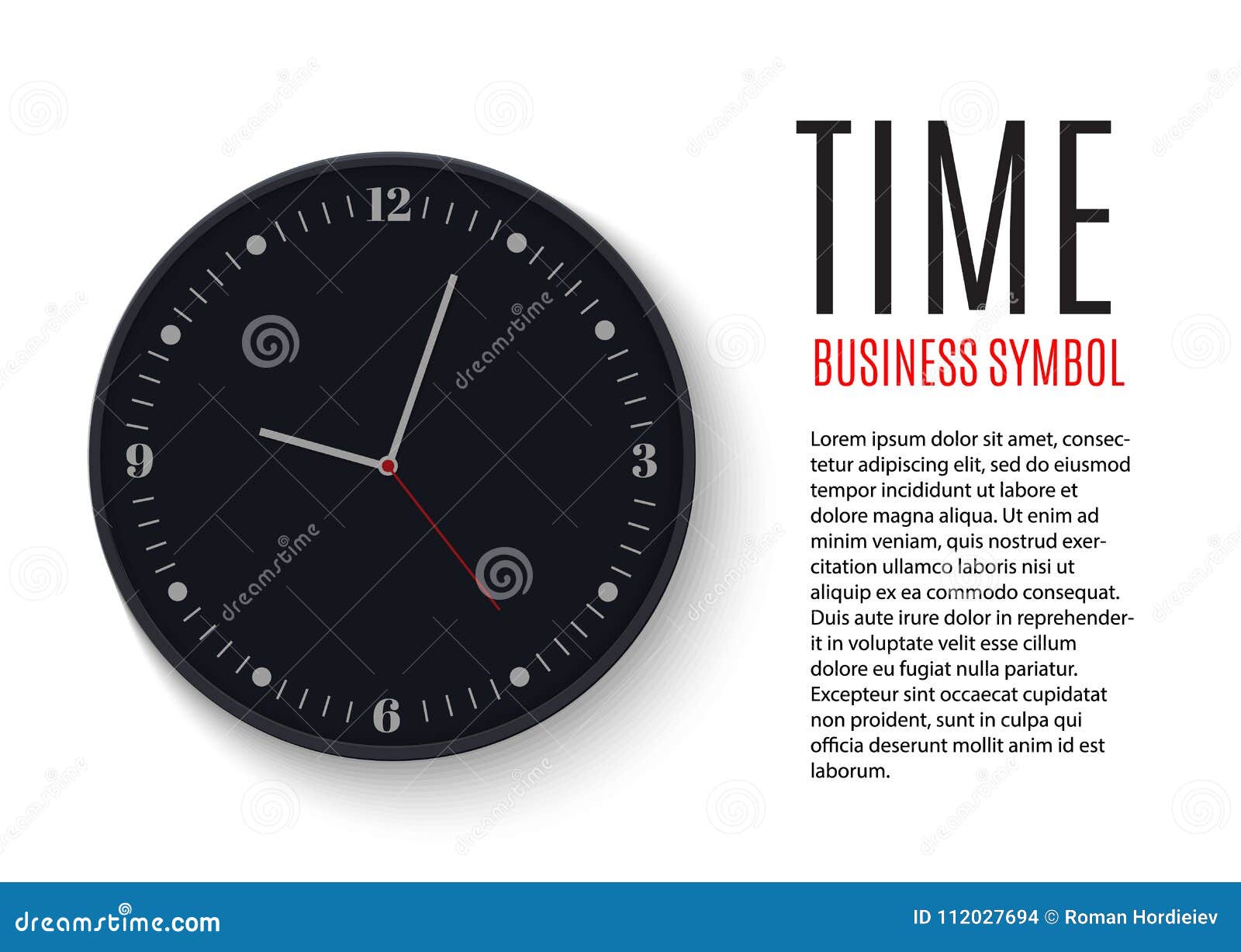 Wall Clock Office. Template Design in Vector Closeup. the Layout for ...