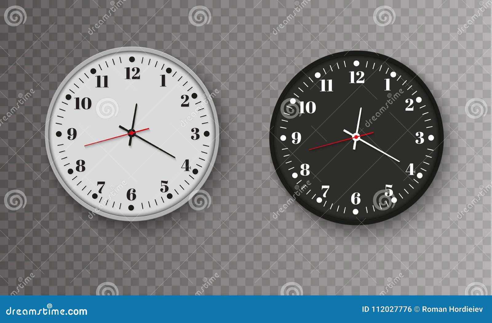 Wall Clock Office. Template Design in Vector Closeup. the Layout for ...