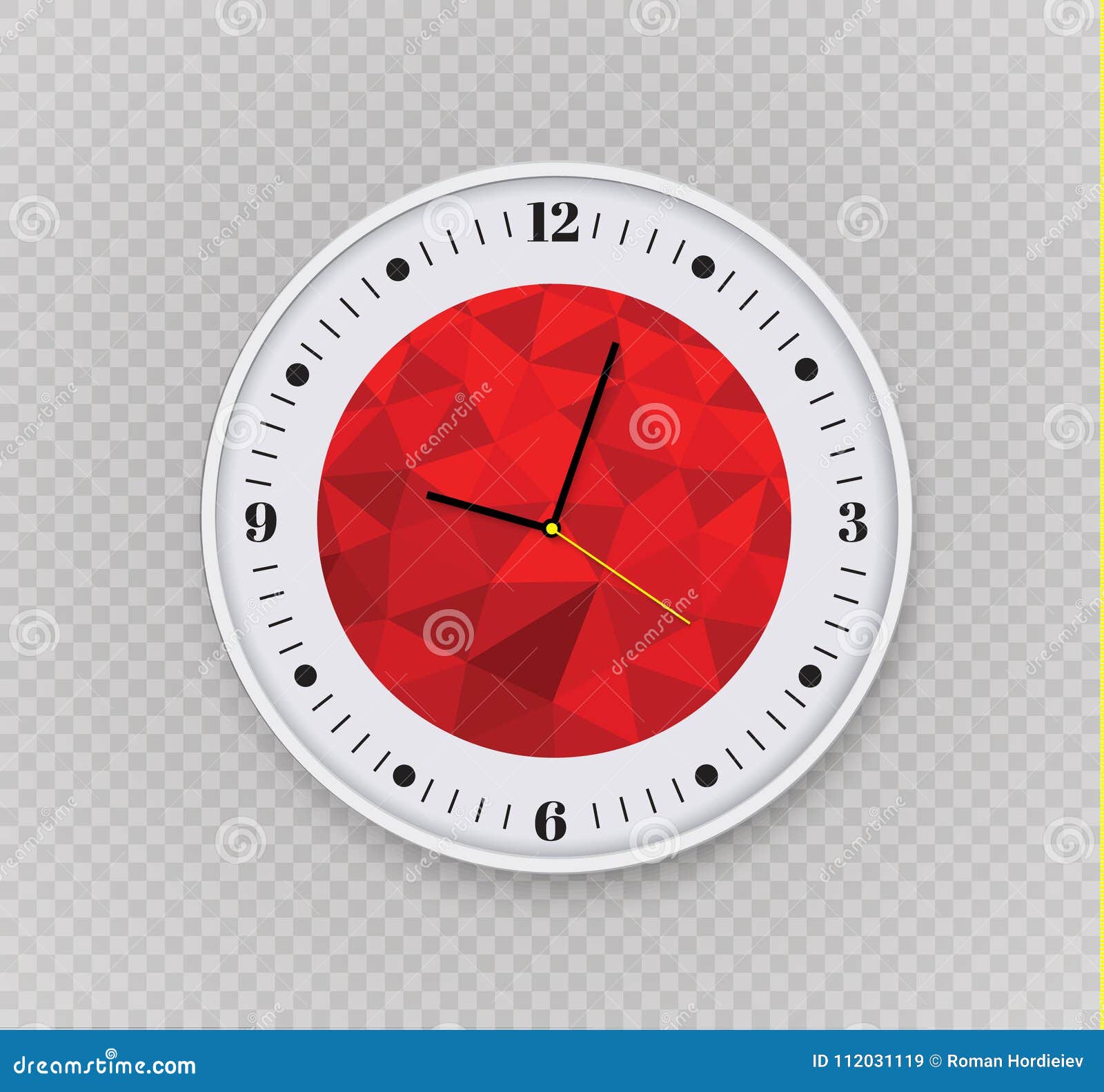 Wall Clock Office. Template Design in Vector Closeup. the Layout for ...
